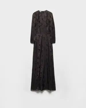 Prada Long Primula Jacquard Dress - Smoky Gray
