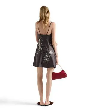 Prada Embroidered Silk And Wool Mini-dress