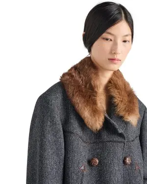 Prada Double-breasted Chevron Pea Coat
