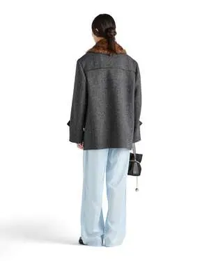 Prada Double-breasted Chevron Pea Coat