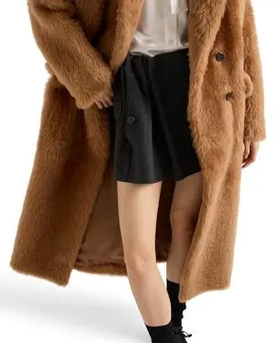 Prada Shearling Double-breasted Coat