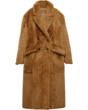 Prada Shearling Double-breasted Coat