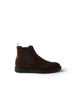 Prada Suede Chelsea Boots - Brown