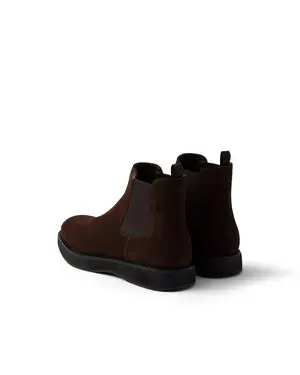 Prada Suede Chelsea Boots - Brown
