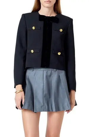 Endless Rose Trimmed Jacket - Black