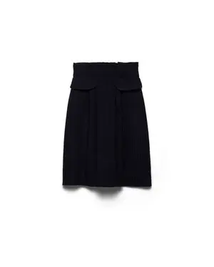 Prada Wool Knit Midi Skirt - Blue