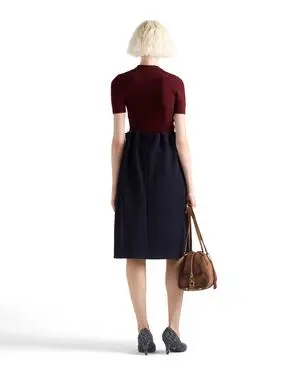 Prada Wool Knit Midi Skirt - Blue