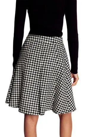 Boden Houndstooth Check Wool Skirt