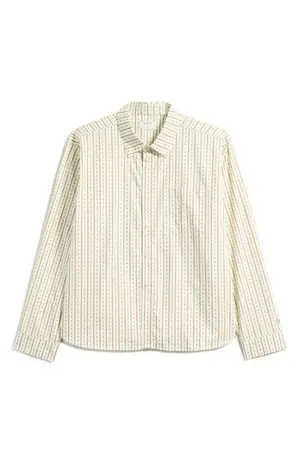 PERCIVAL Binding Print Pearce Oversize Button-up Shirt Ecru