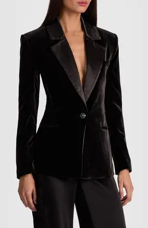 Alice + Olivia Slim-fit Velvet Blazer