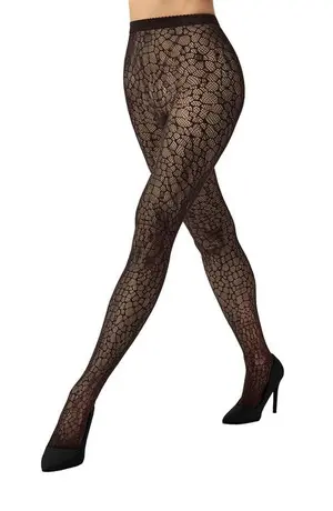 Wolford Reptile Net Tights - Black