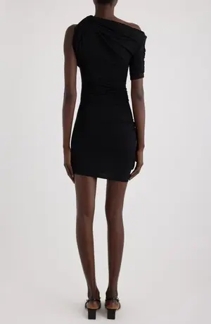 Jacquemus La Mini Robe Drapeado Jersey Minidress - Black
