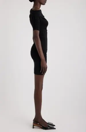 Jacquemus La Mini Robe Drapeado Jersey Minidress - Black