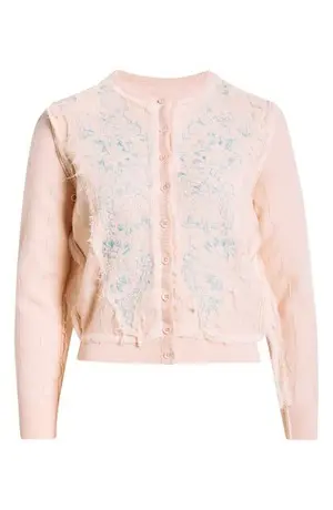 MAISON MARGIELA Reverse Embroidered Appliqué Virgin Wool Cardigan