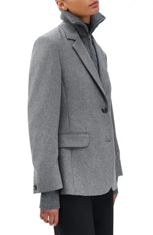 Rag & Bone Frank Mixed Media Blazer - Grey