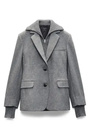 Rag & Bone Frank Mixed Media Blazer - Grey