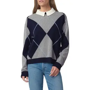 Joe's Jeans The Jude Collared Sweater - Blue Argyle