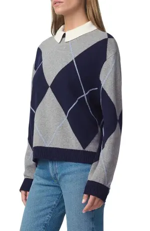 Joe's Jeans The Jude Collared Sweater - Blue Argyle