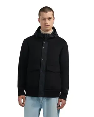 Pajar Hader Wool Blend Bomber Jacket With Removable Hooded Bib - Black