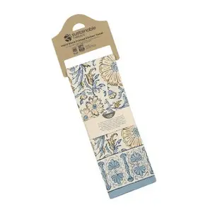 SUSTAINABLE THREADS Ivy Hand Block Printed Kitchen Towelsset Of 2