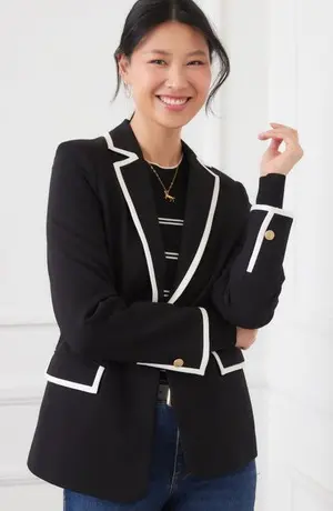 Karen Kane Contrast Trim Ponte Blazer