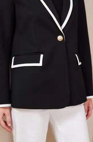 Karen Kane Contrast Trim Ponte Blazer
