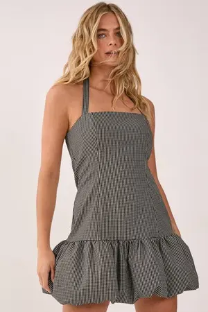 Nasty Gal Structured Bandeau Puffball Mini Dress