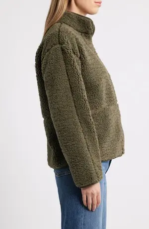 Caslon Faux Shearling Jacket - Olive Sarma