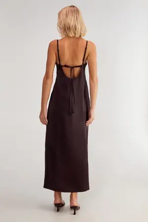Nasty Gal Satin Square Neck Maxi Slip Dress