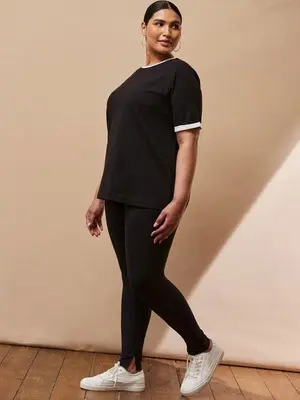 LIVE UNLIMITED Contrast Elbow Length Sleeve T-shirt