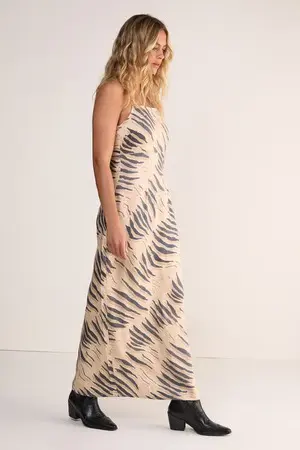 Nasty Gal Tiger Print Cowl Back Strappy Maxi Dress