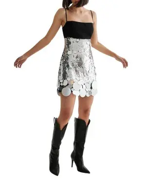 Nasty Gal Sequin Disc Hem Mini Dress