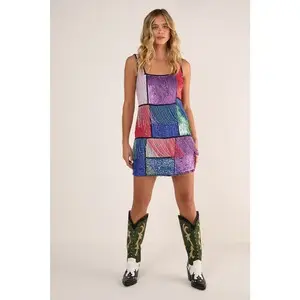 Nasty Gal Sequin Tasseled Mini Dress - Multi