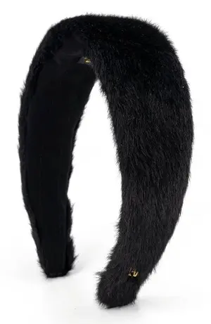 Alexandre De Paris Faux Fur Headband - Black