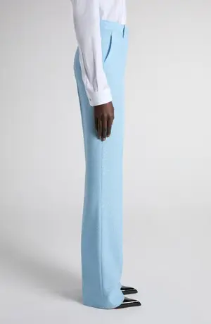TOM FORD Tailored Sequin Wool Blend Crepe Straight Leg Pants - Sky Blue