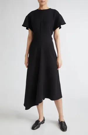 Herno Asymmetric Cady Dress - Nero