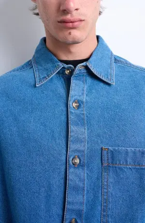 Topman Washed Denim Overshirt