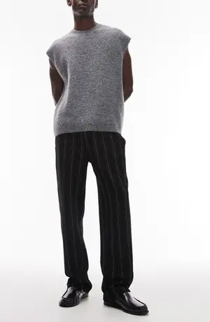 Topman Striped Cotton-blend Straight-leg Pants