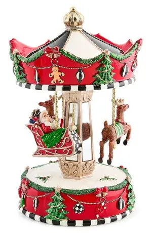 MACKENZIE-CHILDS Christmas Carousel Decoration - Red