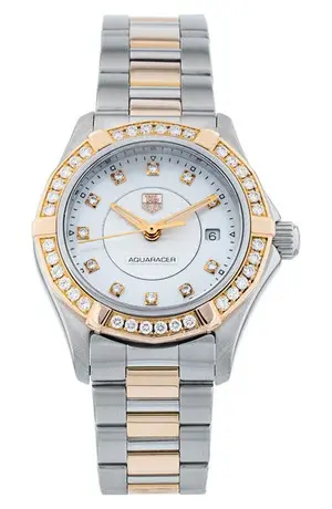 WATCHFINDER & CO. Aquaracer Diamond Two-Tone Bracelet Watch