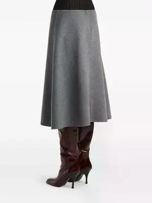 Khaite Wool A-line Skirt