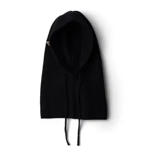 Prada Wool-cashmere Drawstring Balaclava - Black