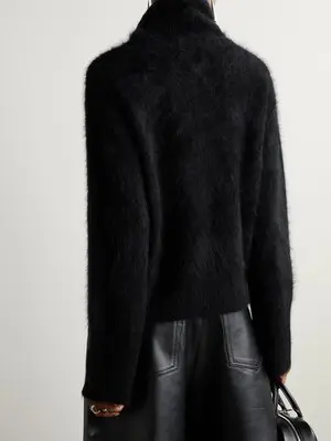 LISA YANG Floren Brushed-cashmere Turtleneck Sweater - Black