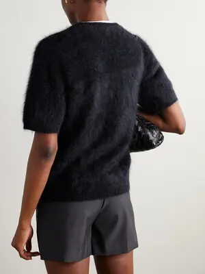 LISA YANG Lovisa Brushed-cashmere Sweater - Black