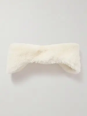YVES SALOMON Shearling Earmuffs - White