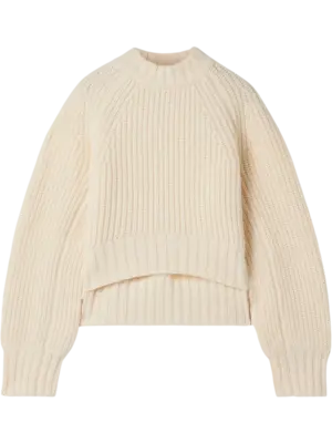 Co Ribbed Wool-blend Pullover Sweater
