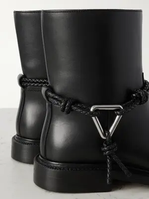 Bottega Veneta James Leather Ankle Boots - Black