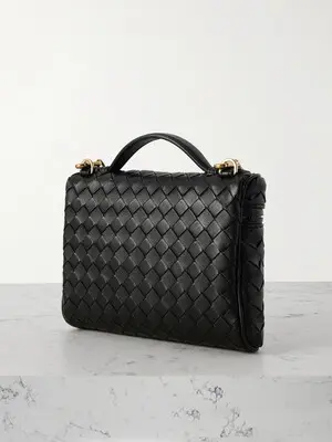 Bottega Veneta Small Intrecciato Leather Tote - Black