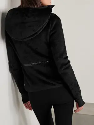 Moncler Hooded Quilted Fleece Down Jacket