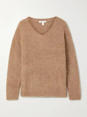 Max Mara Camel Hair And Silk-blend Bouclé Sweater - Brown